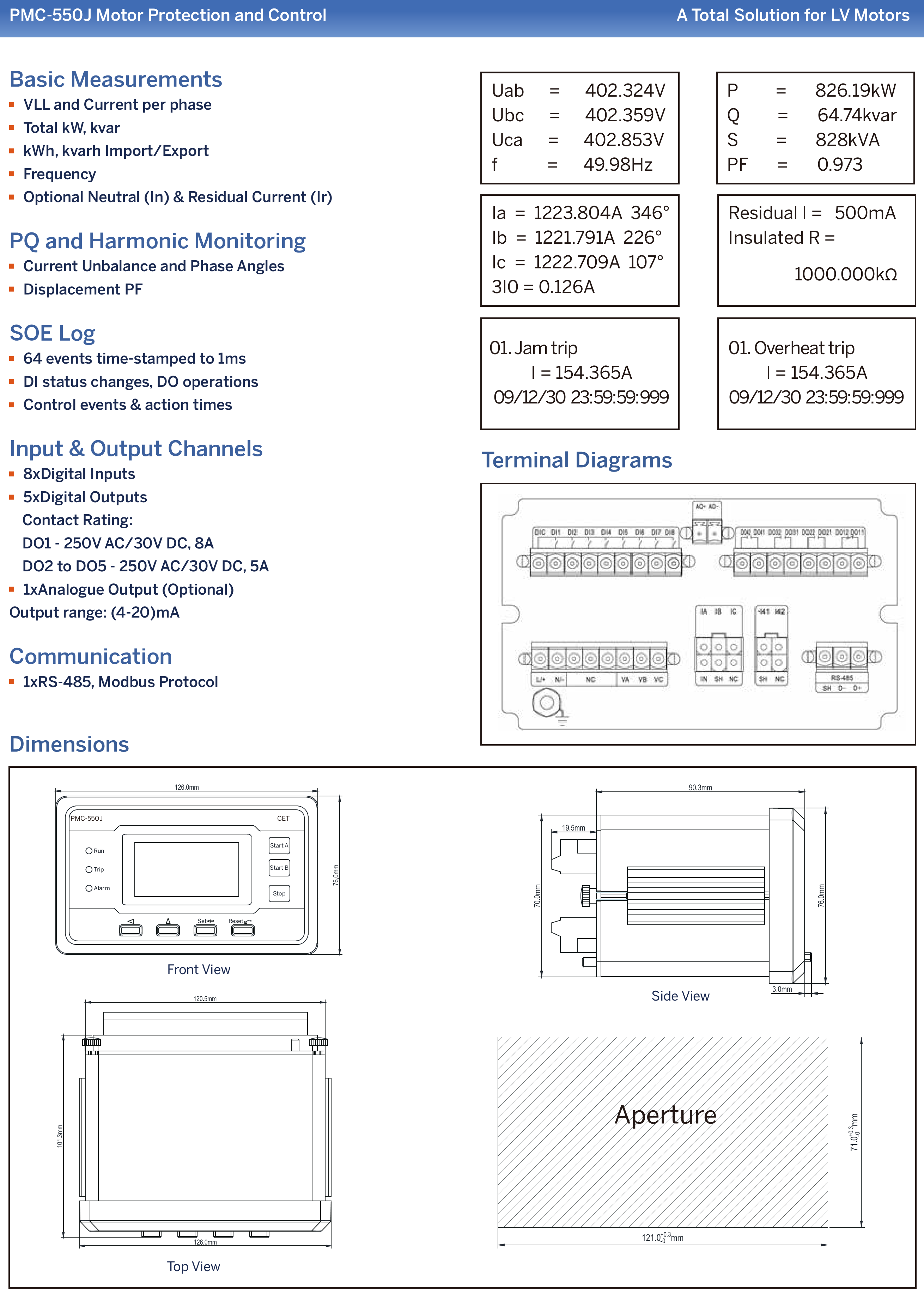 Rơ le kỹ thuật số bảo vệ động cơ PMC-550J